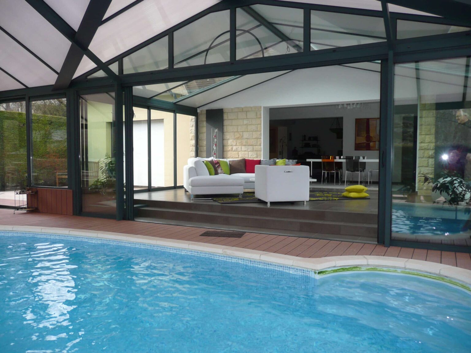 Véranda piscine - Fabricant véranda piscine extérieur, adossé - Blavait